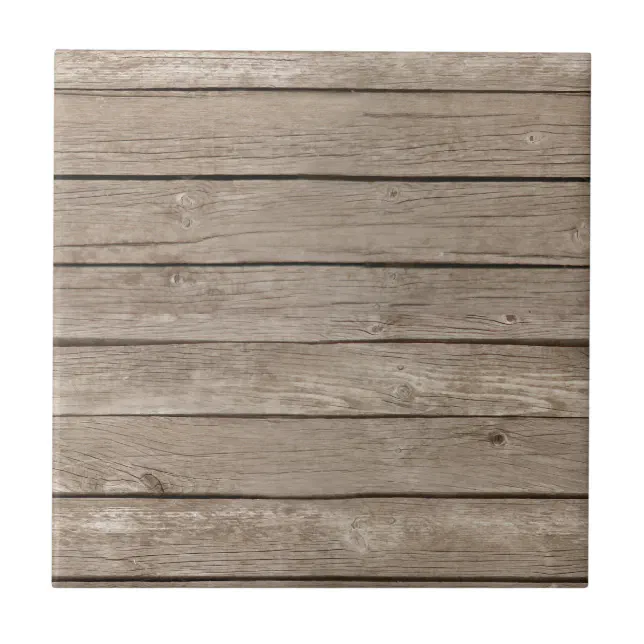 Rustic Wood Background - Add your own custom text Tile | Zazzle