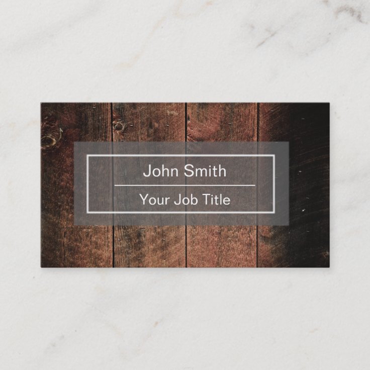 Rustic Wood Background Business Card | Zazzle