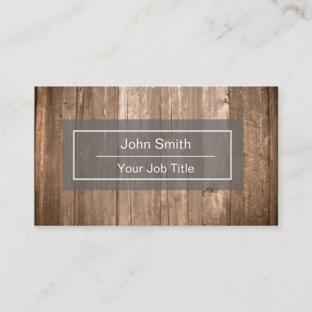 Rustic Wood Background Business Card | Zazzle