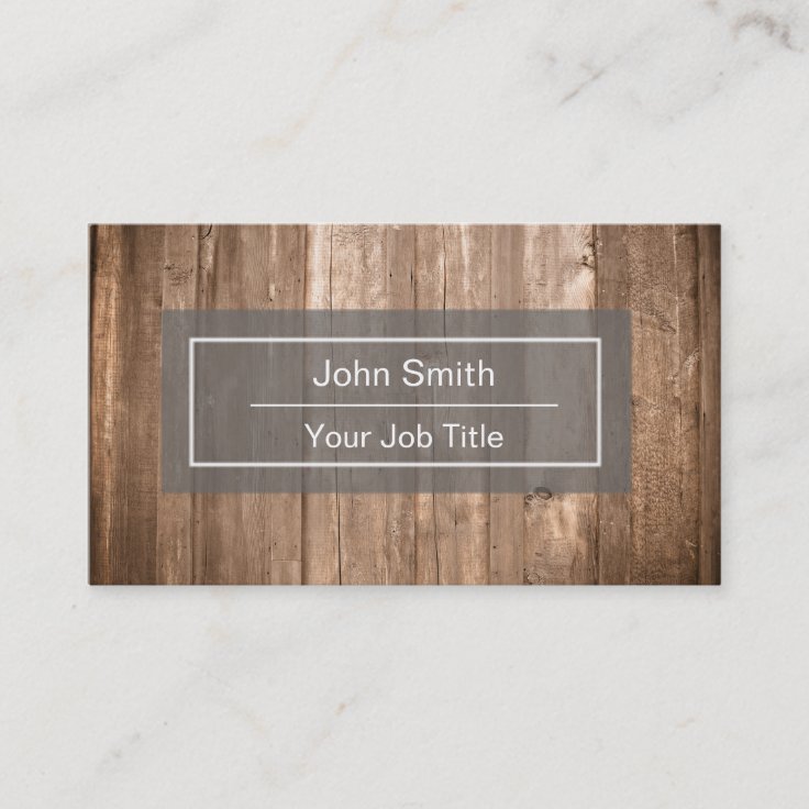 Rustic Wood Background Business Card | Zazzle