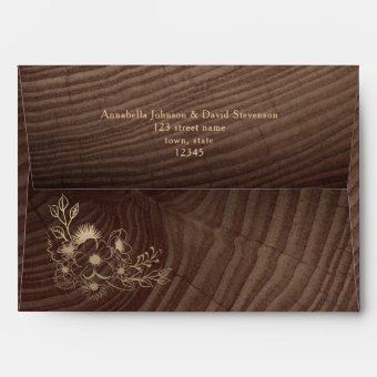 Rustic Wood Barn Wedding Envelope | Zazzle