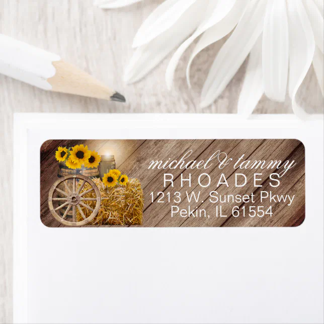 Rustic Wood Barrel - Sunflowers Label | Zazzle