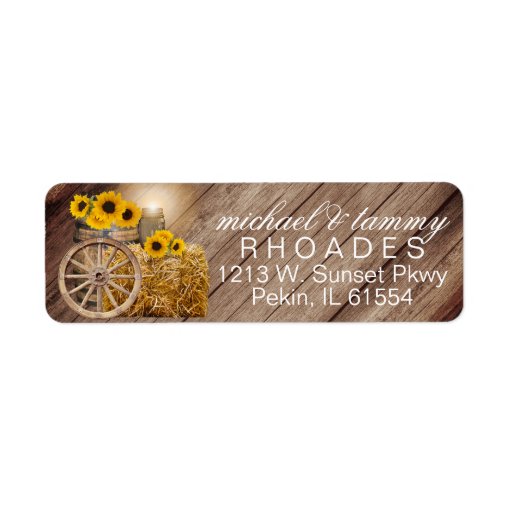Rustic Wood Barrel - Sunflowers Label | Zazzle