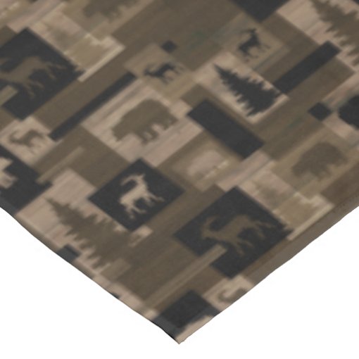 Rustic wood bear moose pattern cotton tablecloth | Zazzle