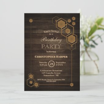 Rustic Wood Birthday Party Invitation | Zazzle