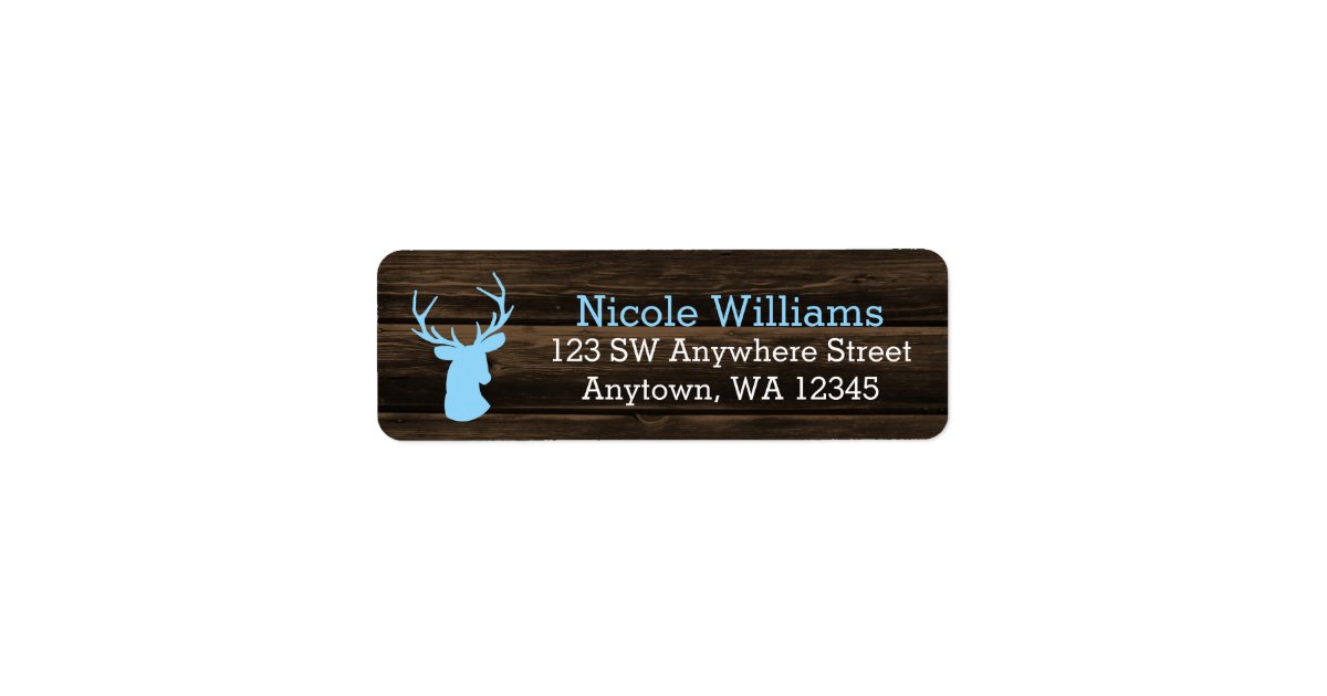 Rustic Wood Blue Buck Deer Label | Zazzle
