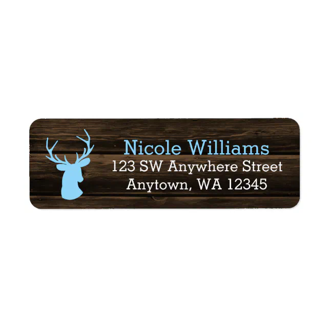 Rustic Wood Blue Buck Deer Label | Zazzle