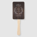 Rustic Wood Boho Floral Country Wedding program Hand Fan | Zazzle
