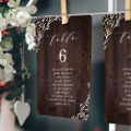 Rustic Wood Boho floral table number seating chart | Zazzle