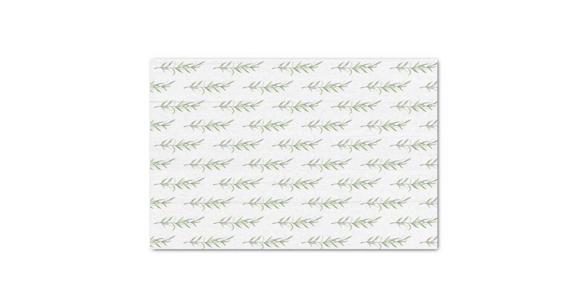 Rustic Wood & Botanical Green Leaves Wedding Tissue Paper | Zazzle