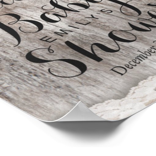 Rustic Wood Burlap Lace Baby Shower Welcome Sign | Zazzle