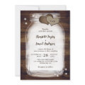 Rustic Wood Burlap Mason Jar Wedding Invitation | Zazzle