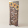 Rustic Wood & Burlap Sunflower Wedding Welcome Retractable Banner | Zazzle