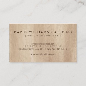 Rustic Wood-Burned Stamped Monogram for Catering Business Card | Zazzle