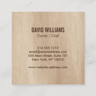 Rustic Wood-Burned Stamped Monogram for Catering Square Business Card ...