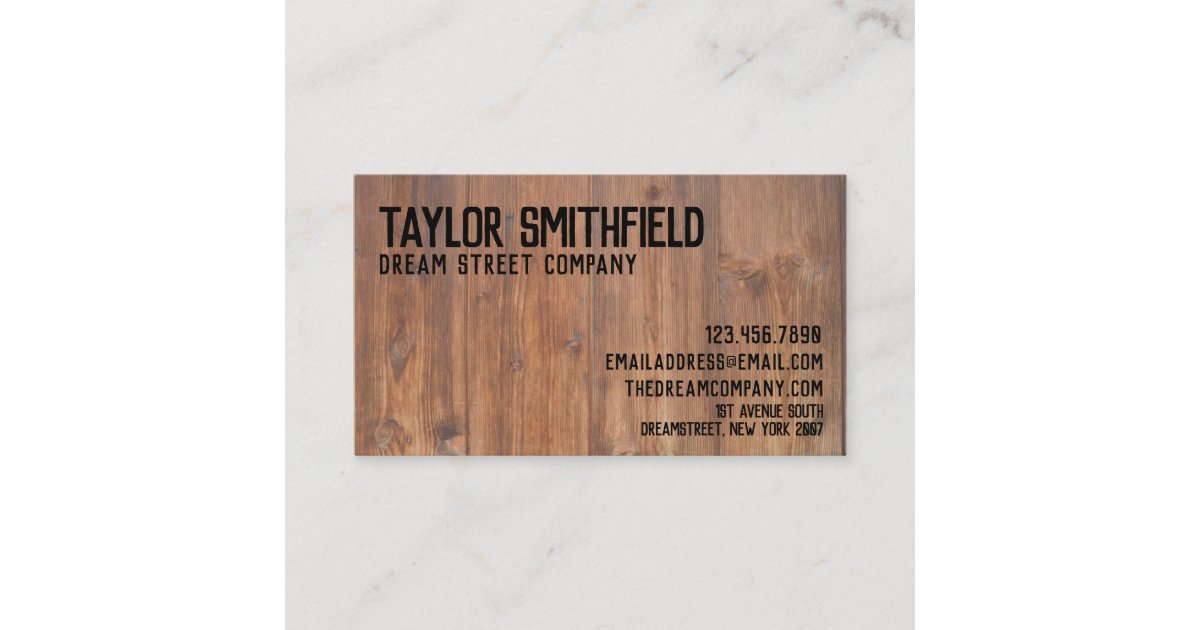 Rustic Wood Business Card | Zazzle