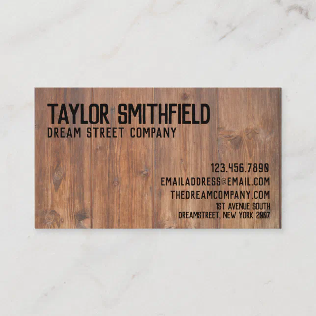 Rustic Wood Business Card | Zazzle