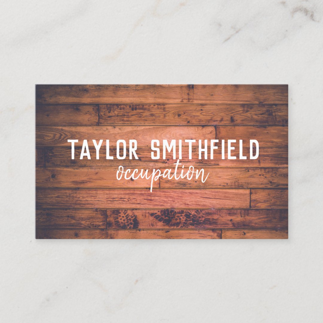 rustic wood business card | Zazzle