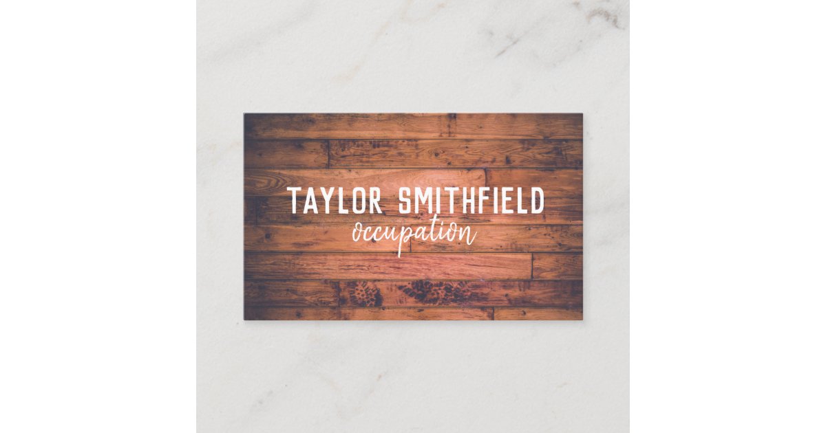 rustic wood business card | Zazzle