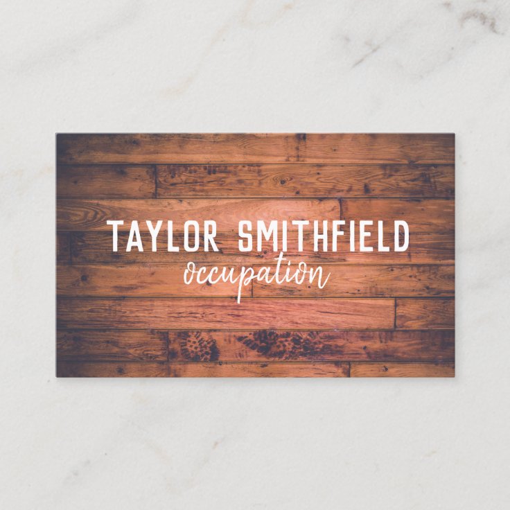 rustic wood business card | Zazzle