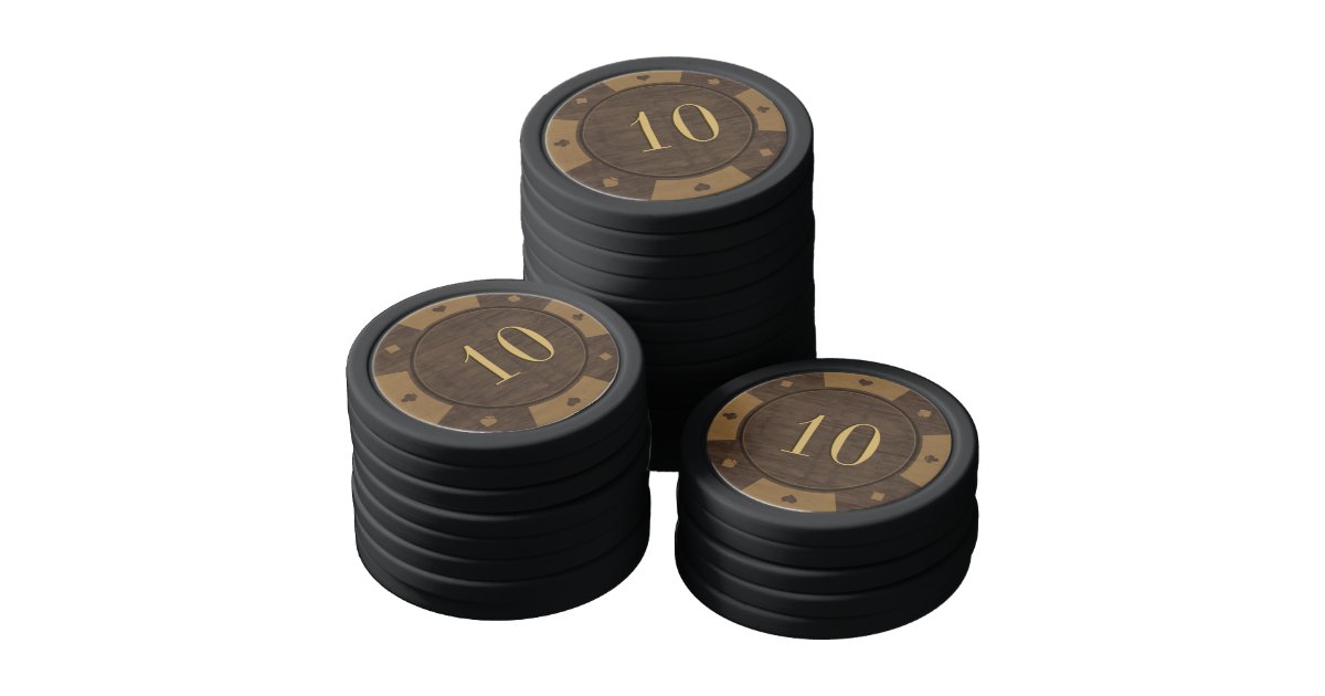 Rustic Wood Casino Style Poker Chips | Zazzle