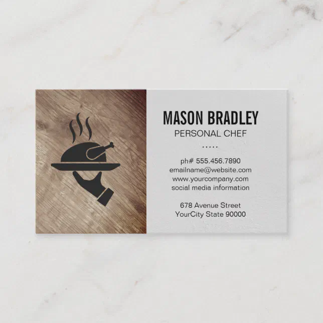 Rustic Wood | Catering | Personal Executive Chef Business Card | Zazzle
