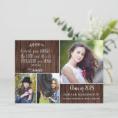 Rustic Wood Christian Graduation Bible Verse Invitation | Zazzle