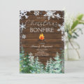 Rustic Wood Christmas Bonfire Invitation | Zazzle