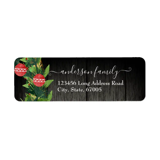 Rustic Wood Christmas Return Address Label | Zazzle