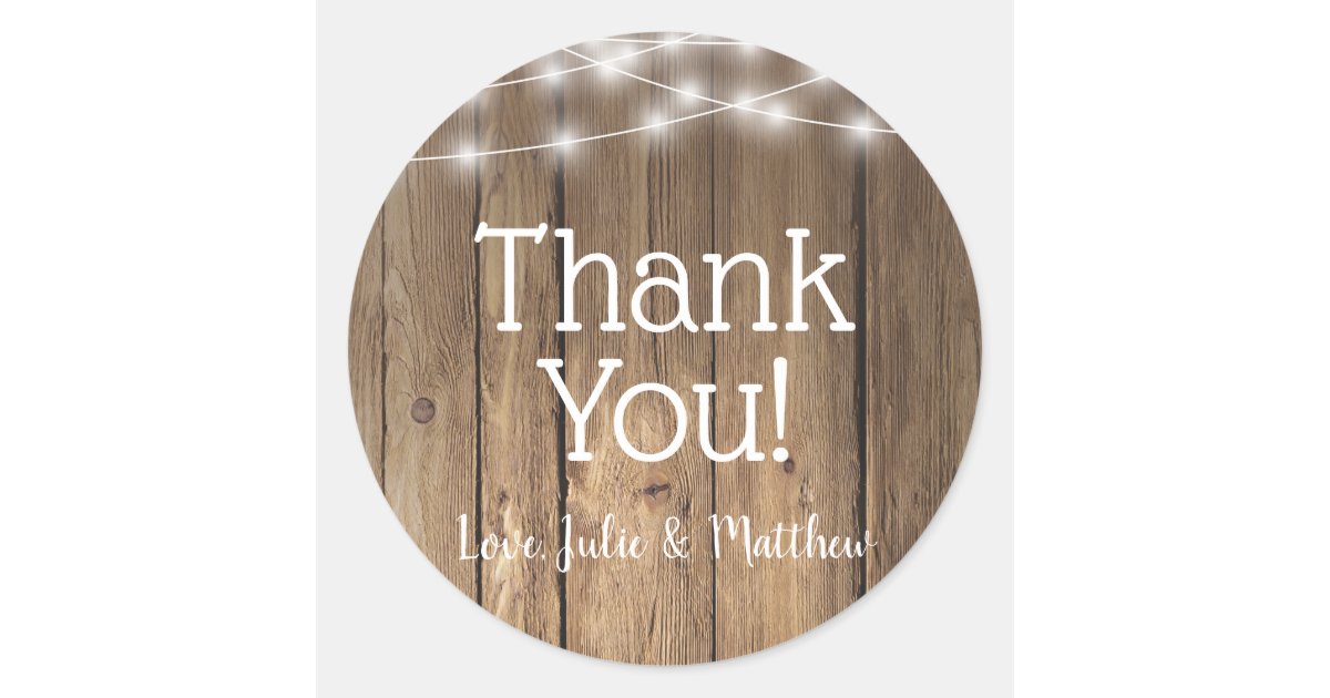 Rustic Wood Country Barn BBQ String Lights Sticker | Zazzle
