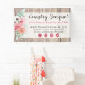 Rustic Wood Country Farmhouse Floral Rose Boutique Banner | Zazzle