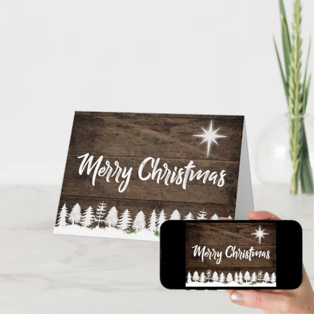 Rustic Wood Country Merry Christmas Holiday | Zazzle