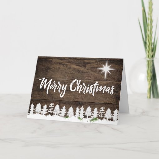 Rustic Wood Country Merry Christmas Holiday | Zazzle