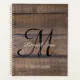 Rustic Wood Country Monogram Script Wedding Planner | Zazzle
