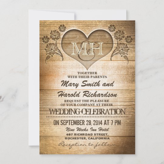 rustic wood country wedding invitations | Zazzle.com