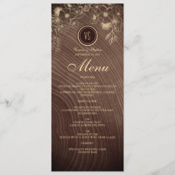 Rustic Wood Country Wedding Menu | Zazzle
