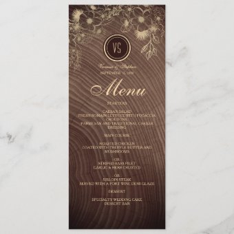 Rustic Wood Country Wedding Menu | Zazzle
