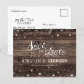 Rustic Wood Country Wedding Save the Date Postcard | Zazzle