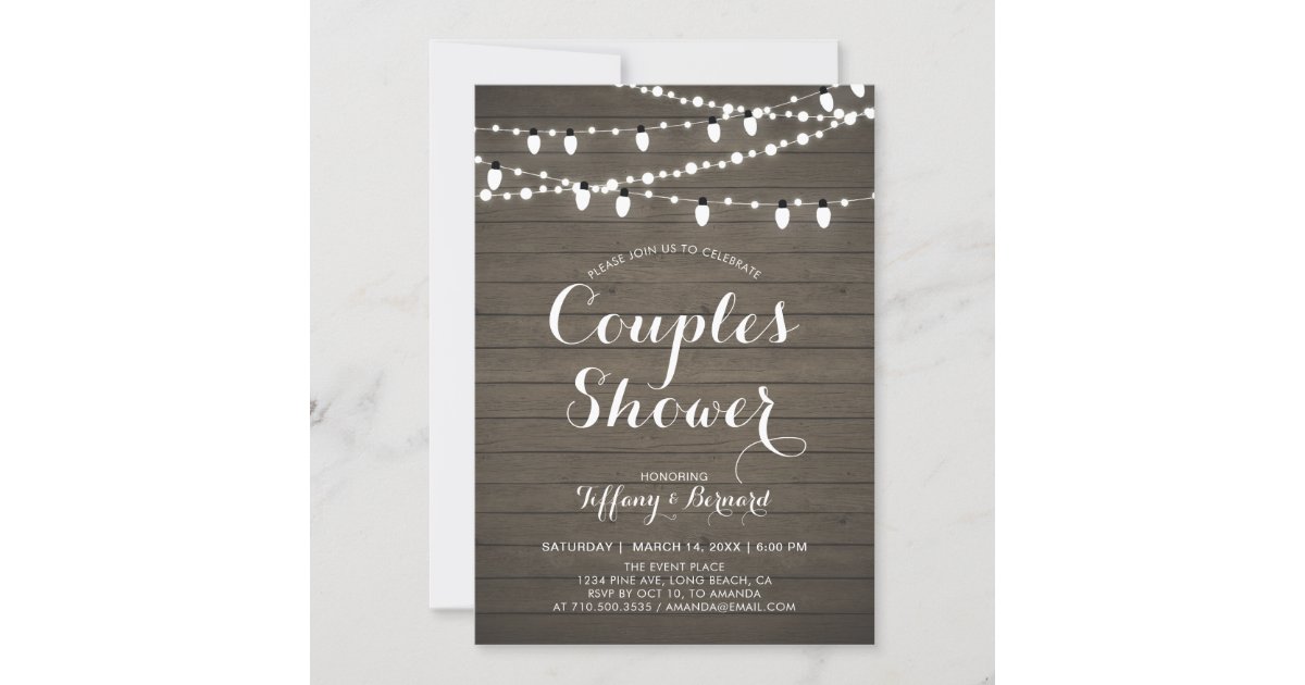 Rustic Wood Couples Wedding Shower Invitation | Zazzle