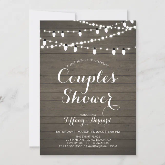 Rustic Wood Couples Wedding Shower Invitation | Zazzle