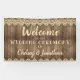 Rustic Wood & Cream Lace Wedding Welcome Banner | Zazzle