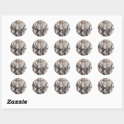 Rustic Wood | Deer Save the Date Stickers | Zazzle