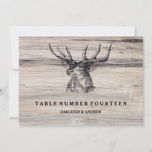 Rustic Wood | Deer Wedding Table Number Cards | Zazzle
