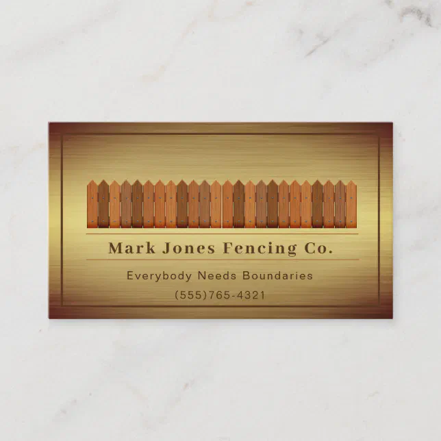 Rustic Wood Design Fencing Company Service Business Card | Zazzle