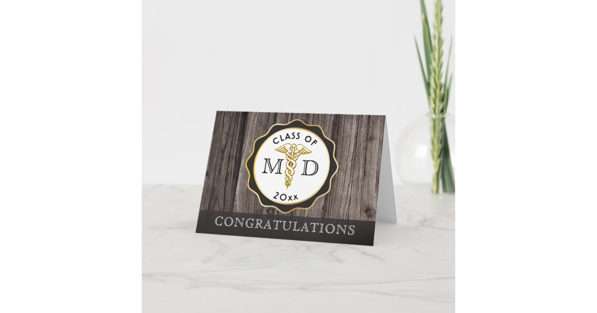 Rustic Wood Doctor Graduation Congratulations Card | Zazzle