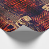 Rustic wood door with antique brass lock wrapping paper | Zazzle