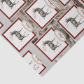 Rustic Wood Elk/ Reindeer Family Monogram tan gray Tissue Paper | Zazzle