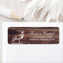 Rustic Wood Elk Wildlife Address Labels | Zazzle