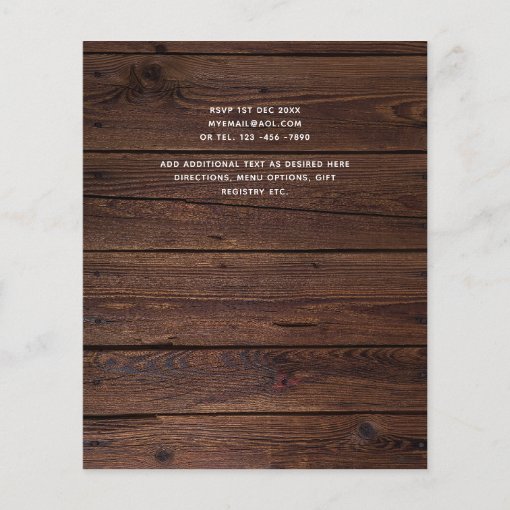 Rustic Wood Engraved Heart PHOTO COLLAGE Invite Flyer | Zazzle