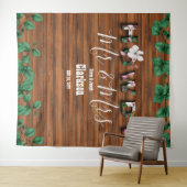 Rustic Wood Eucalyptus Howdy Mr Mrs Wall Backdrop | Zazzle